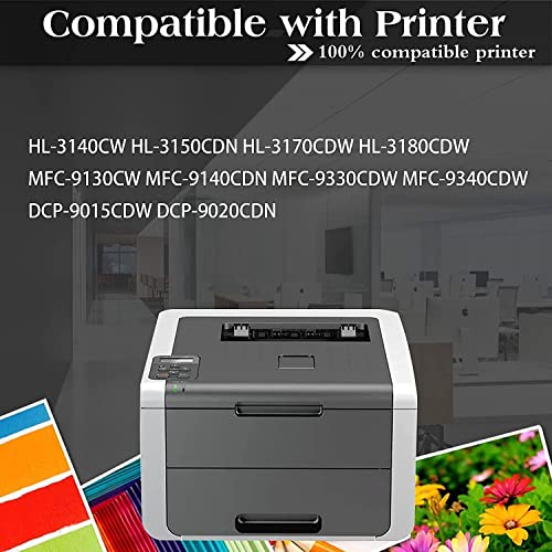 6-Pack (3BK+1C+1M+1Y) TN221 TN-221 Toner Cartridge Compatible Replacement for Brother HL-3140CW HL-3180CDW HL-3170CDW MFC-9130CW MFC-9340CDW MFC-9330CDW Color Printer