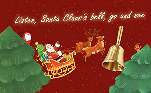 Hourwof Super Loud Hand Call Bell,Solid Brass Dinner Bell Service Bell Pet Training Bell Jingle Bell,Gold