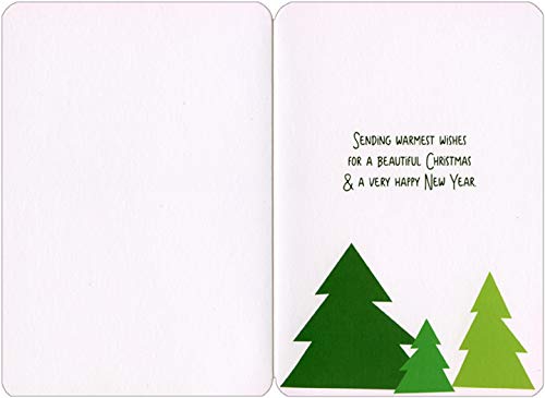 Pictura Repeated Evergreen Trees Die Cut Brother and Family Christmas Card