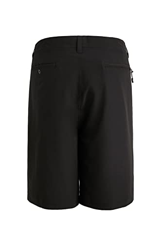 Men's Union Amphibian Hybrid Shorts 21 Inch Summer Quick Dry Lightweight Chino Short Golf Athletic Workout Zipper Wareing with Pockets,Black 30