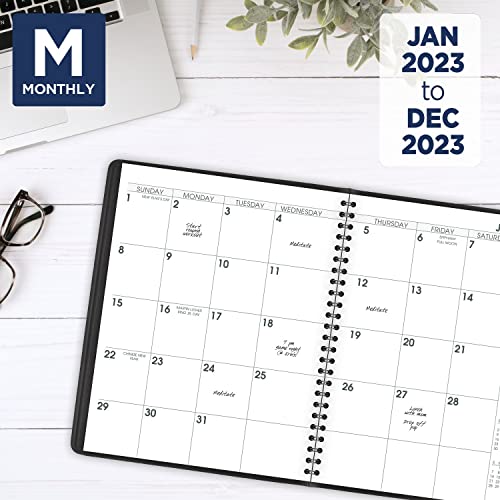 AT-A-GLANCE 2023 Monthly Planner, 7" x 8-3/4", Medium, Large Print, Black (70LP0905)