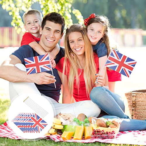 BESTOYARD Union Jack Hand Waving Flag Royal Jubilee UK GB Great Britain Flags Pack of 50
