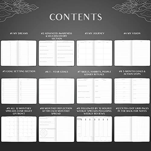 Legend Planner PRO Hourly Schedule Edition - Undated Deluxe Weekly & Daily Organizer with Time Slots. Time Management Appointment Book Journal for Work & Personal Life, A4 Size Hardcover - Black