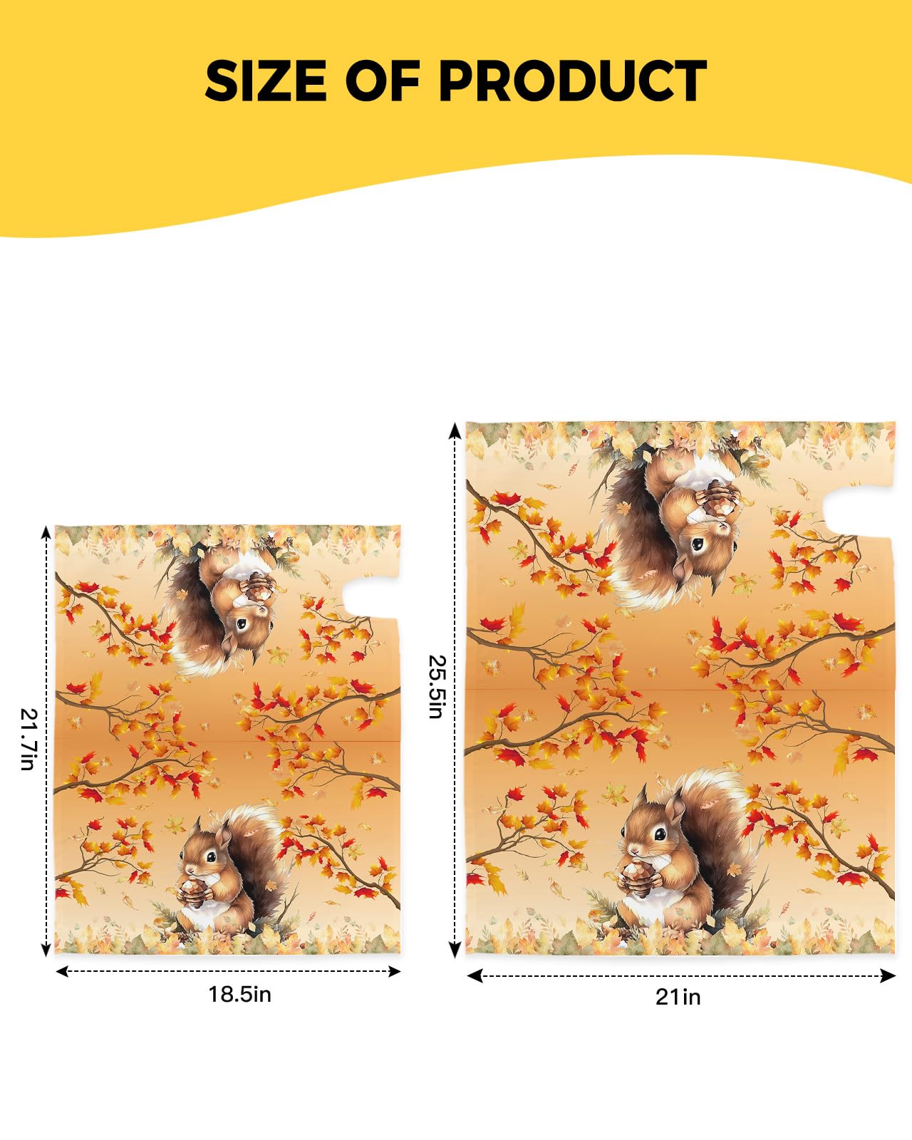 Fall Squirrels Magnetic Mailbox Covers Standard Size 18x21 Inch, Maple Leaves Autumn Mailbox Wraps Mailbox Post Cover Seasonal Fall Thanksgiving Holiday Mailbox Decor for Outside Garden Yard
