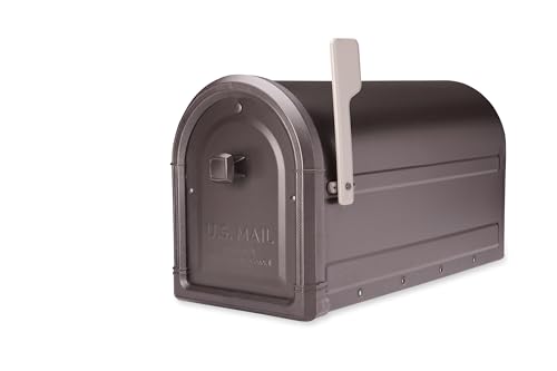 Architectural Mailboxes Roxbury Galvanized Steel Post Mount Mailbox, Compatibility Code F, 7900-5RZ-CG-10, Rubbed Bronze, Large Capacity