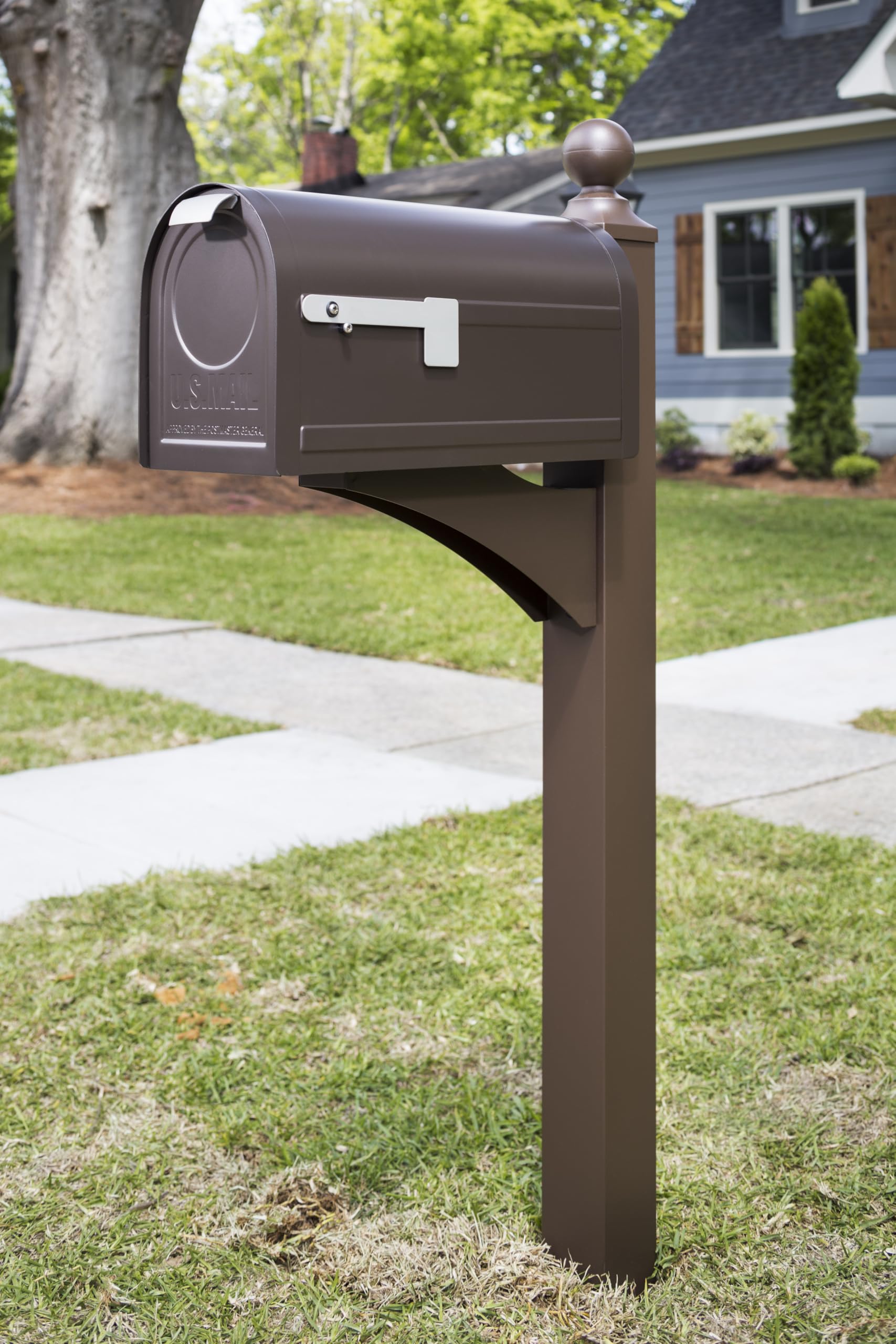 Architectural Mailboxes Northpointe Galvanized Steel Post Mount Mailbox, Compatibility Code C, NM160VAM, Venetian Bronze, Large Capacity