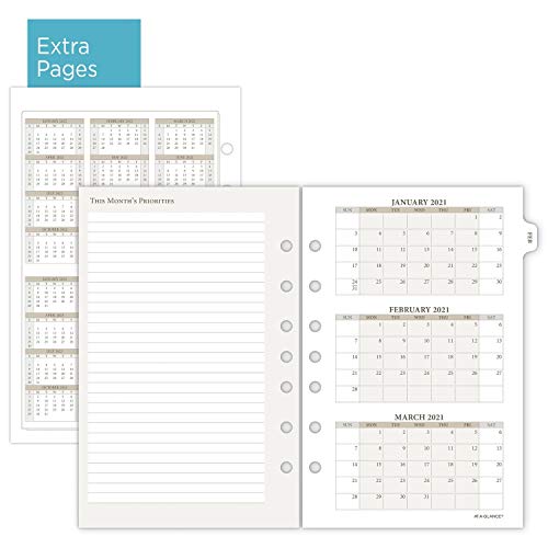 2021 Daily Planner Refill by AT-A-GLANCE, 5-1/2" x 8-1/2", 12010 Day-Timer, Size 4, Two Page per Day (481-225-21)