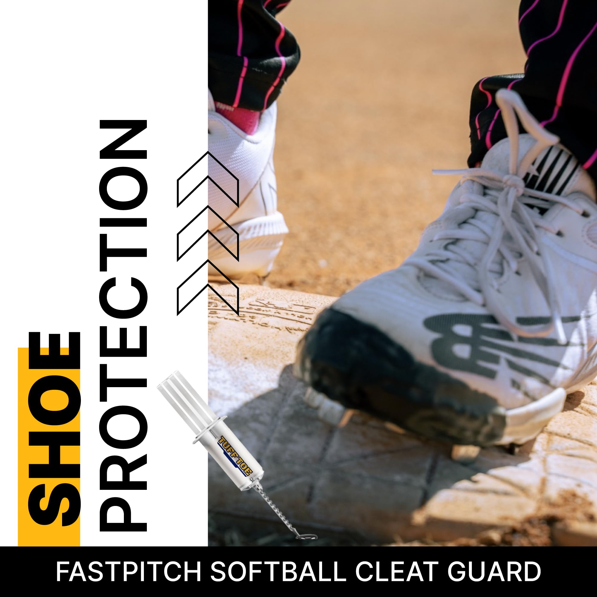 Tuff Toe Pro V2 Baseball and Softball Pitching Toe Guard - Liquid Shoe Repair and Waterproof Crease Protectors (Black)