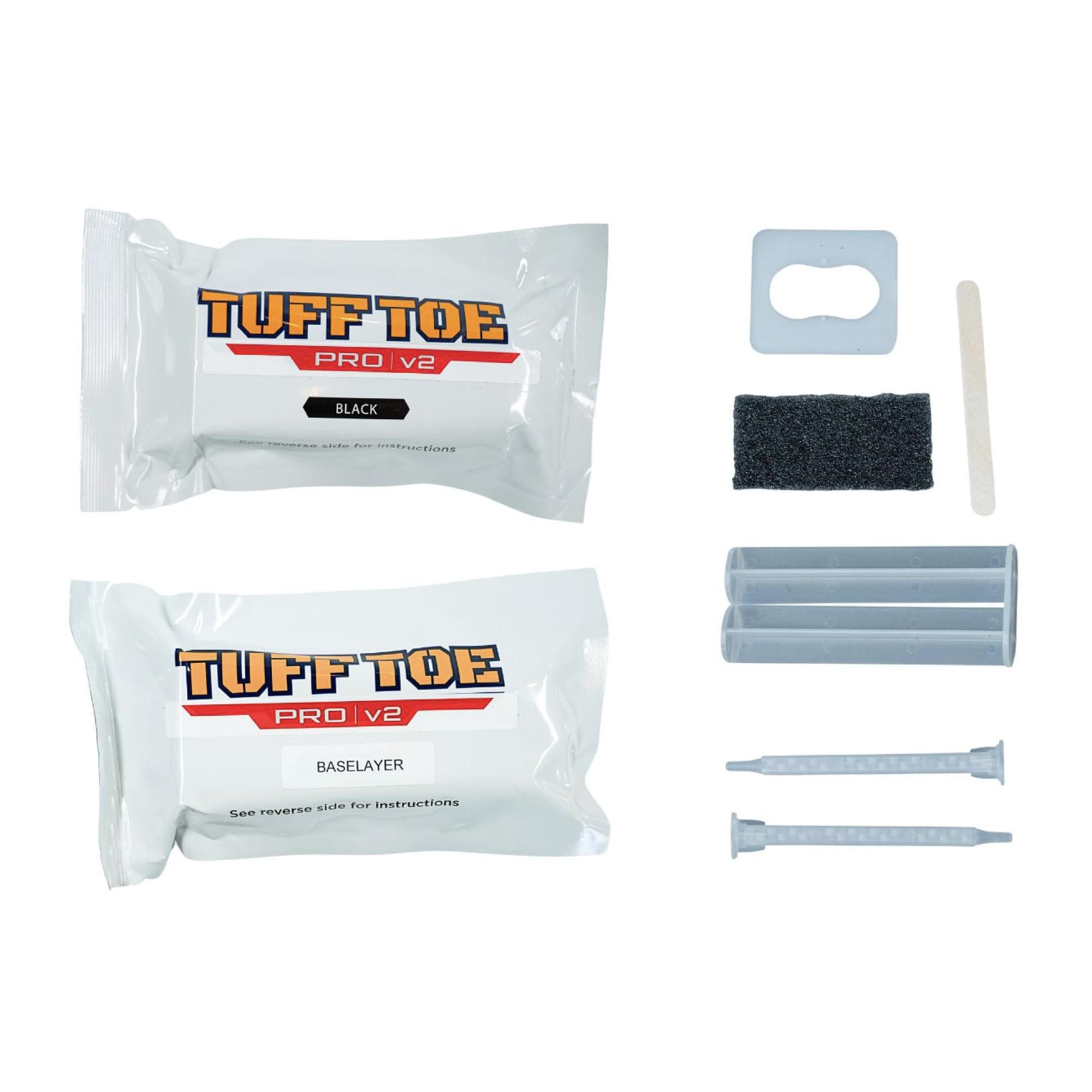 Tuff Toe Pro V2 Baseball and Softball Pitching Toe Guard - Liquid Shoe Repair and Waterproof Crease Protectors (Black)