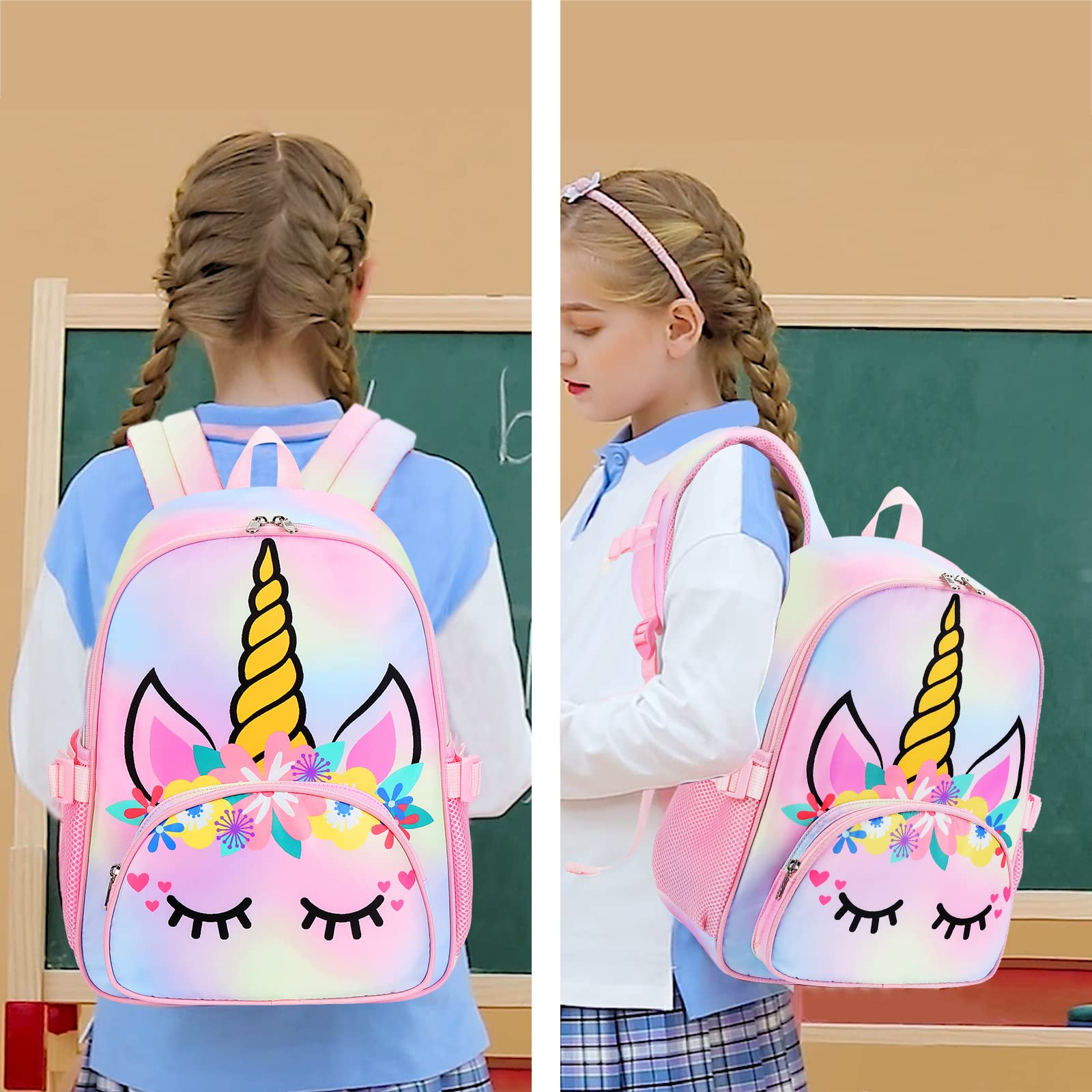 Backpack for Kids Girls Preschool Kindergarten Bookbag Set with Lunch Box Toddler School Bag