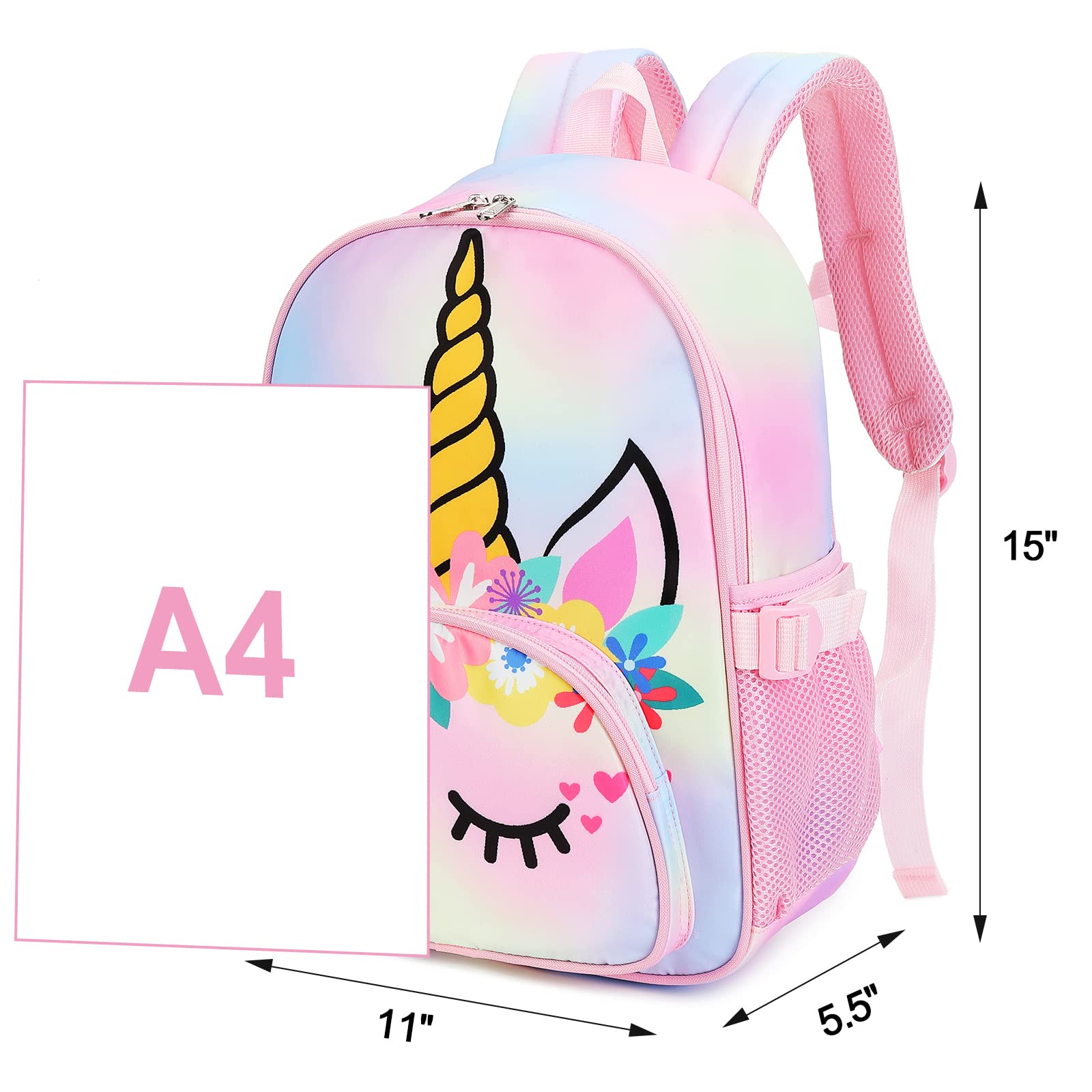 Backpack for Kids Girls Preschool Kindergarten Bookbag Set with Lunch Box Toddler School Bag