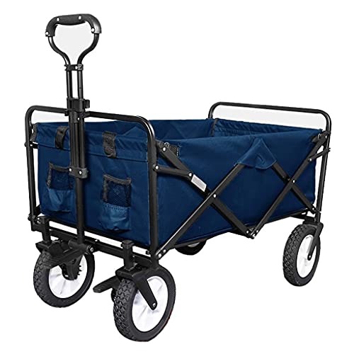 Outdoor Folding Utility Wagon Heavy Duty Shopping Push Wagon, Creative Outdoor Collapsible Wagon Cart, Garden Trolley with Seat Belt, Load-Bearing 100kg / 220lbs