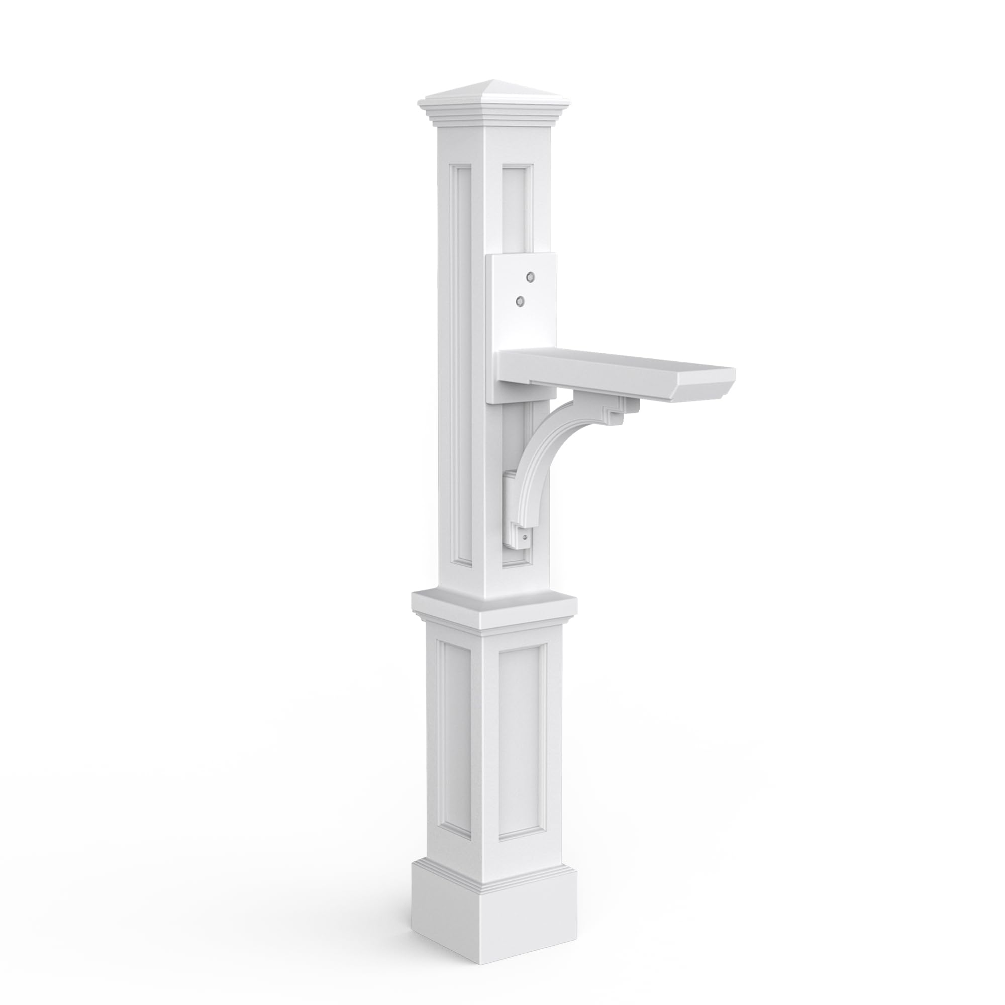 Mayne Newport Plus Mailbox Post with Standard Arm – Weather-Resistant, Durable Classic Design – Easy-to-Install Outdoor Mailbox Post