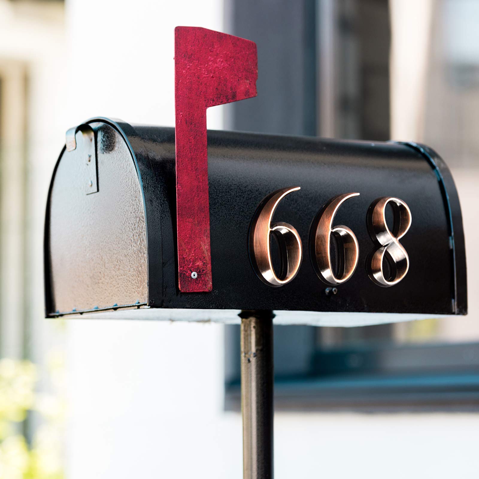 Jetec 20 Pieces 3D Mailbox Numbers 0-9 Self Adhesive 2 Inch Address Numbers Stickers Door House Style Street Mailbox Sign for Apartment Home Office(Bronze,20 Pieces)