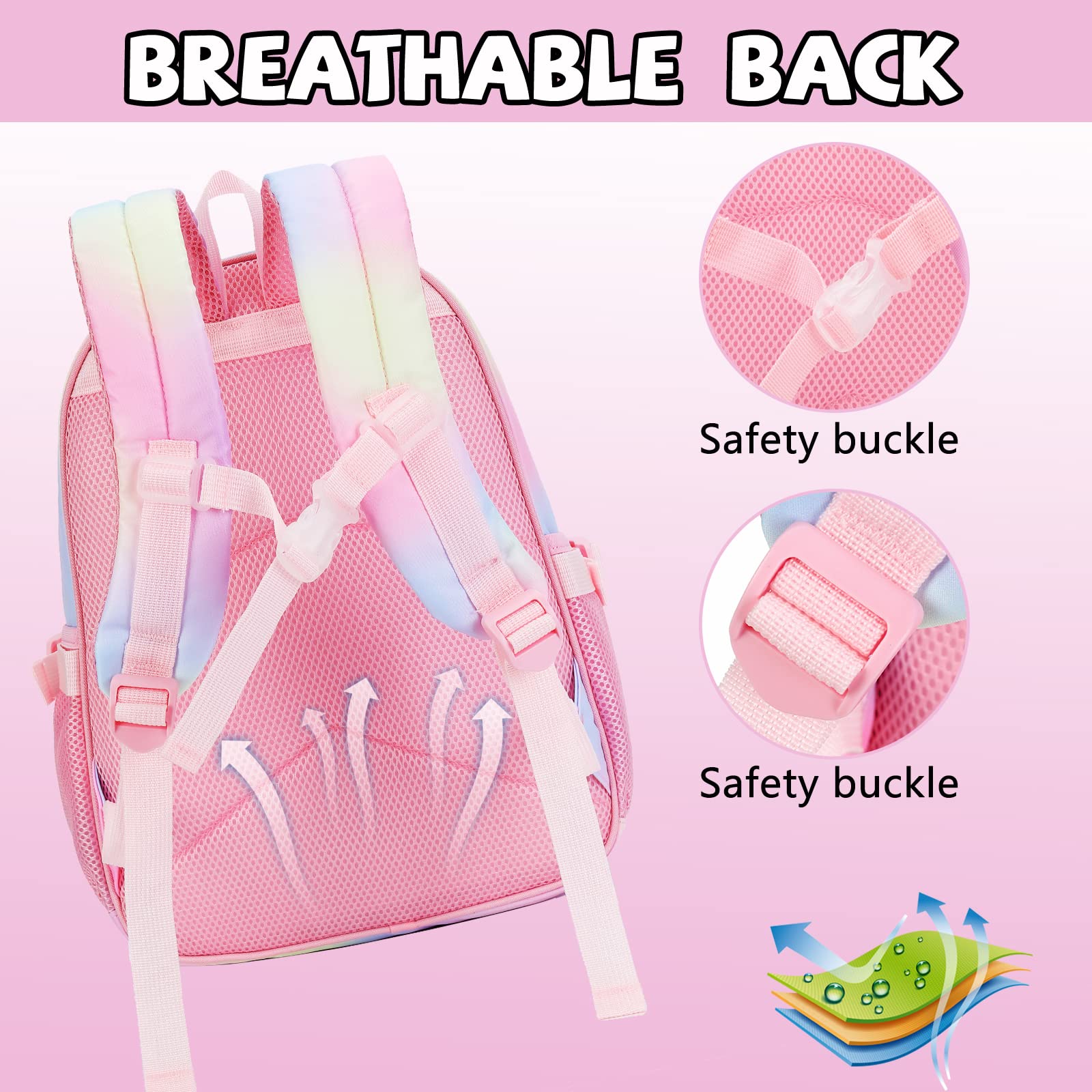 Backpack for Kids Girls Preschool Kindergarten Bookbag Set with Lunch Box Toddler School Bag