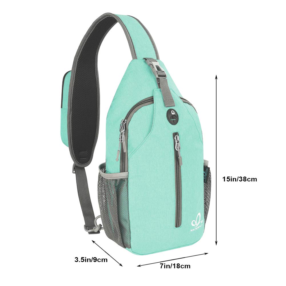 WATERFLY Crossbody Sling Backpack Sling Bag Travel Hiking Chest Bag Daypack