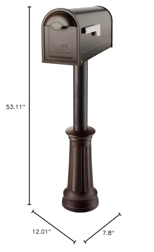 ARCHITECTURAL MAILBOXES 7509RZ-10 Architectural Mailboxes Redondo Mailbox Post, Rubbed Bronze