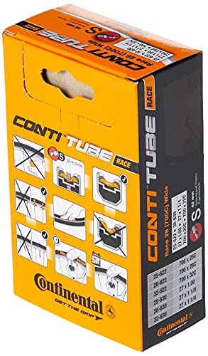 Continental 42mm Presta Valve Tube, Black, 700 x 25C-32C, Race 28-(700C)-Wide