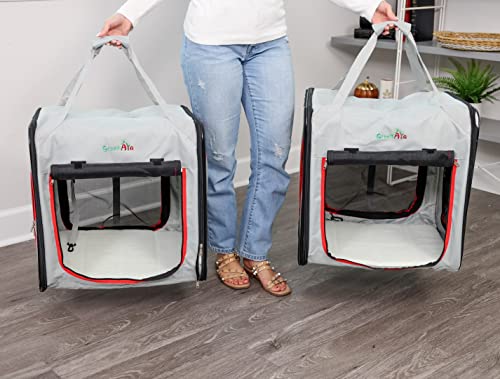Double Pet Carrier for Cats and Dogs β Use Individually or Zip Together for Large Travel Pet Carrier β Lightweight Connect Carrier β Compact β Carry Case Included
