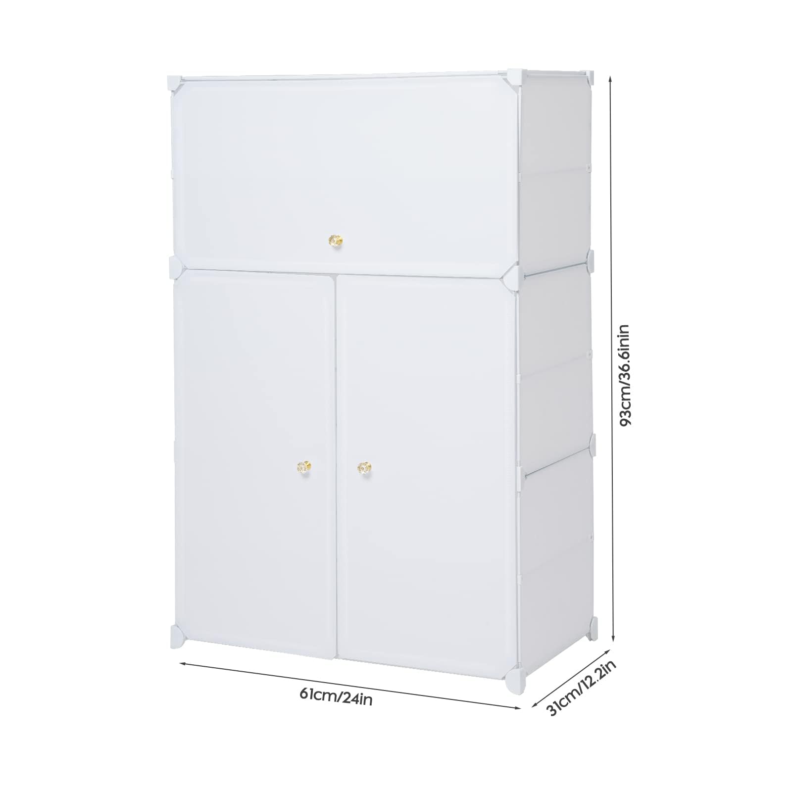 enlitoys Shoe Rack Organizer 6-Tier Shoe Cabinet Expandable Free Standing Shoe Rack (24x12x36 inches) Portable Shoes Organizer Covered Shoe Rack White