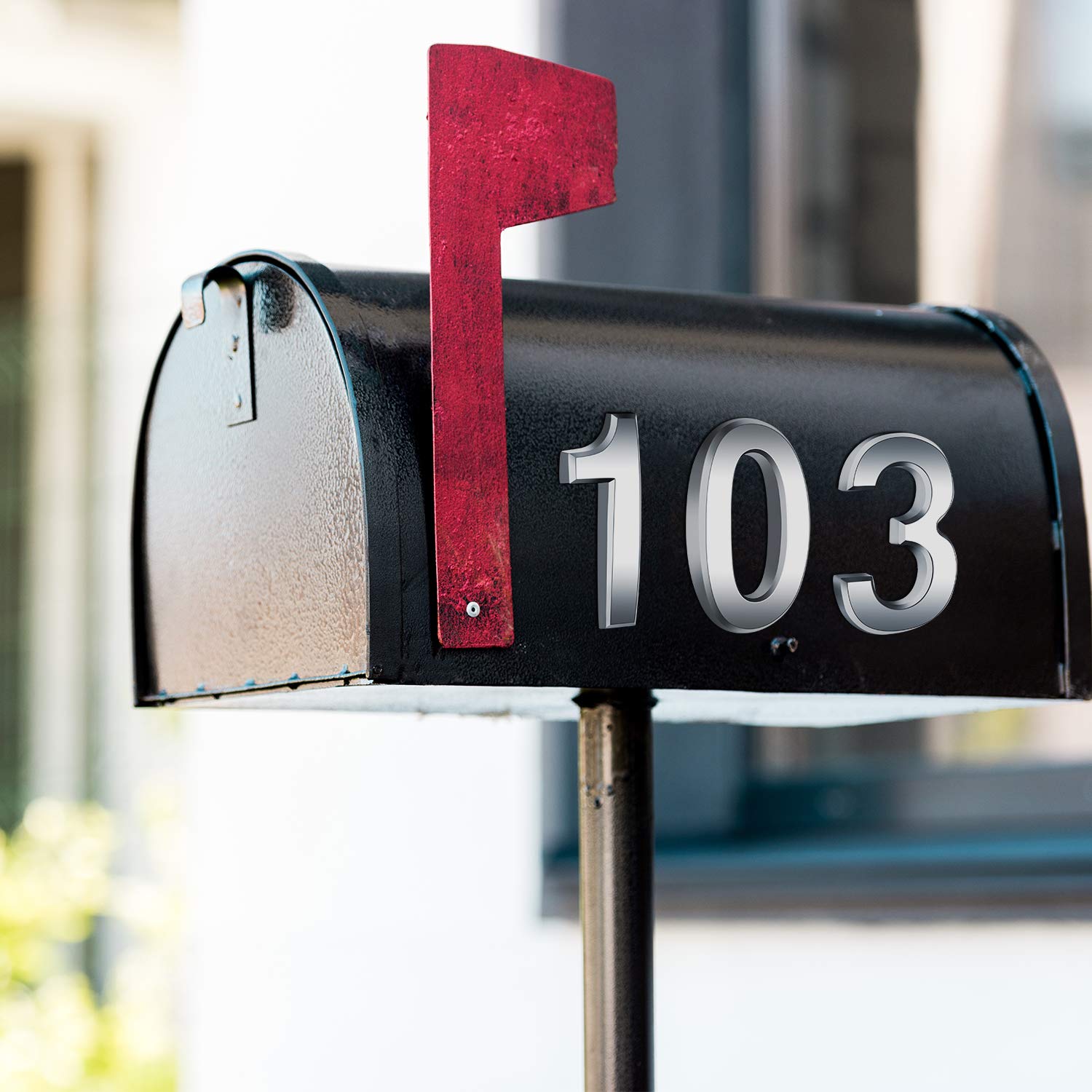 Hotop 20 Pieces House Numbers Mailbox Numbers 0-9, 3D Door Address Numbers Self Adhesive Mailbox Numbers Sticker or House, Apartment, Office, Hotel Room, Mailbox Signs (Silver, 2.76 inch)