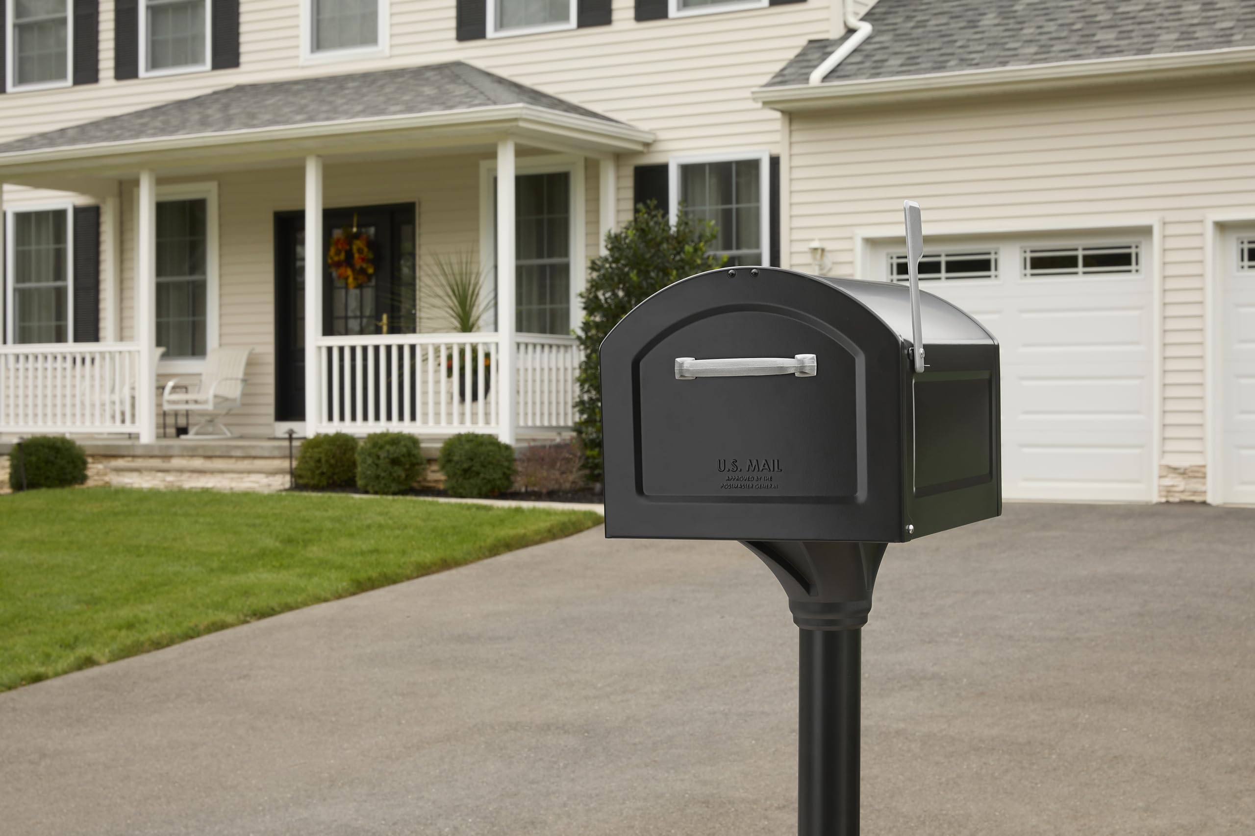 Architectural Mailboxes 950080B-10 Centennial Decorative Steel Mailbox and Post Kit, Extra Large, Black