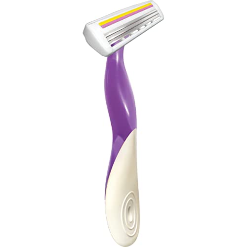 BIC Soleil Smooth Scent Women’s Disposable Razor, 3 Blades with a Moisture Strip For a Silky Shave, Assorted, 4 Piece Razor Set (ST3WP41-ART)