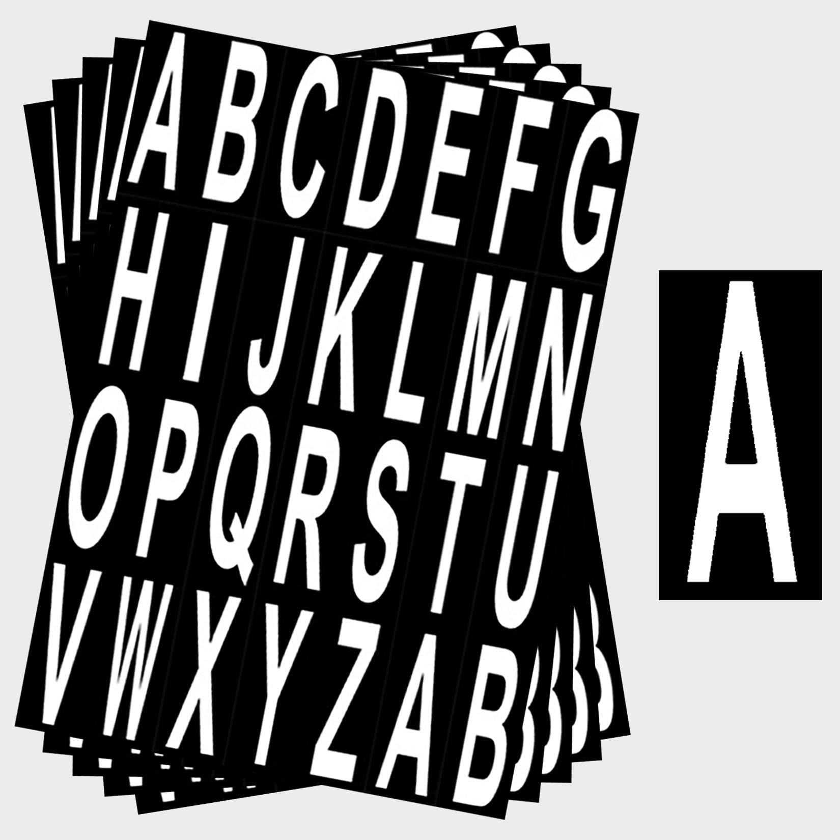 5 Sheets Self Adhesive Vinyl Letters Stick, Mailbox Letters Sticker for Mailbox, Signs, Window, Door, Cars, Trucks, Home, Business, Address(Black,3 Inch)
