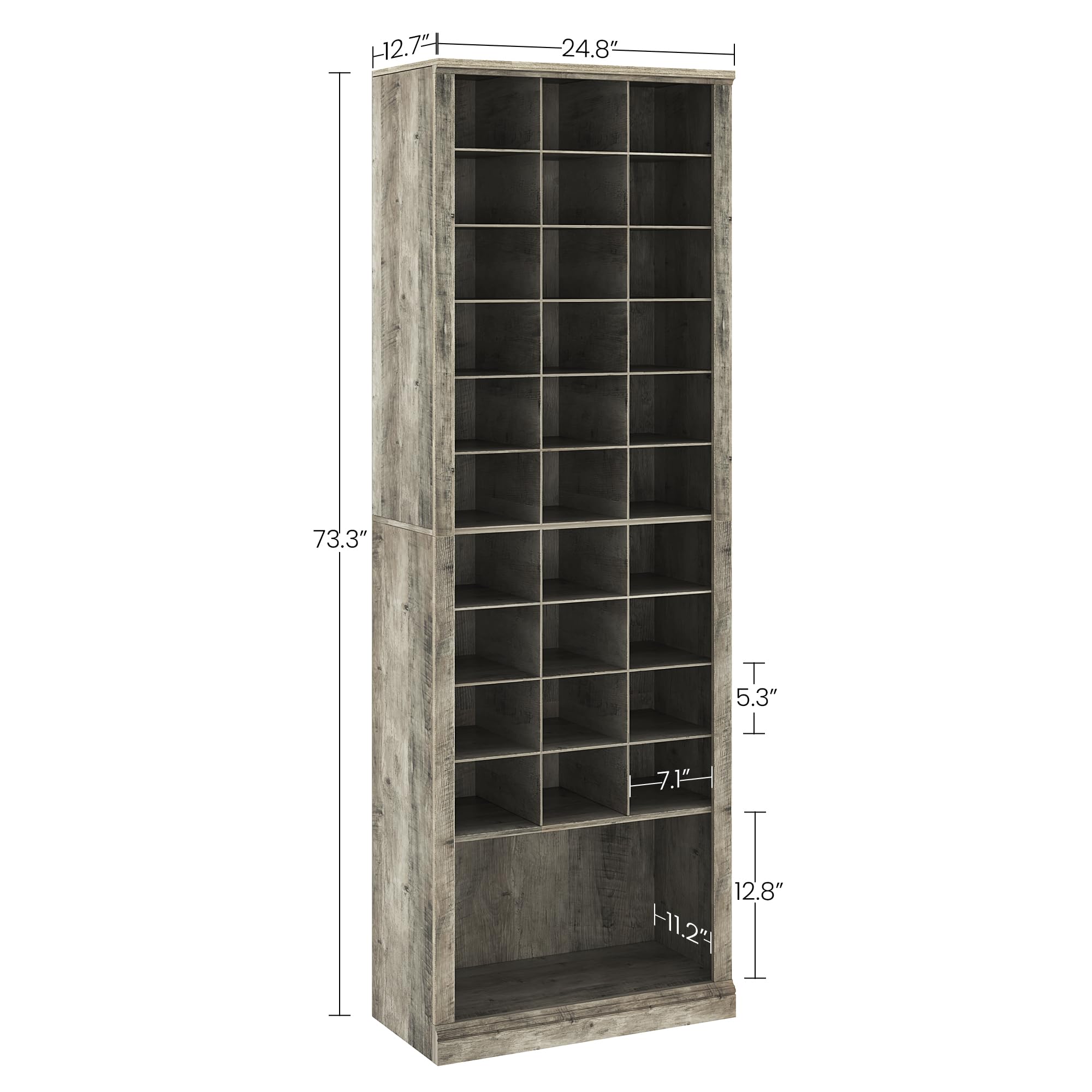 Hzuaneri 11-Tier Shoe Storage Cabinet, Free Standing Closet Organizers and Storage with 31 Open Cubbie, Space Saving Shoe Rack for Entryway, Bedroom, Greige SR02005B
