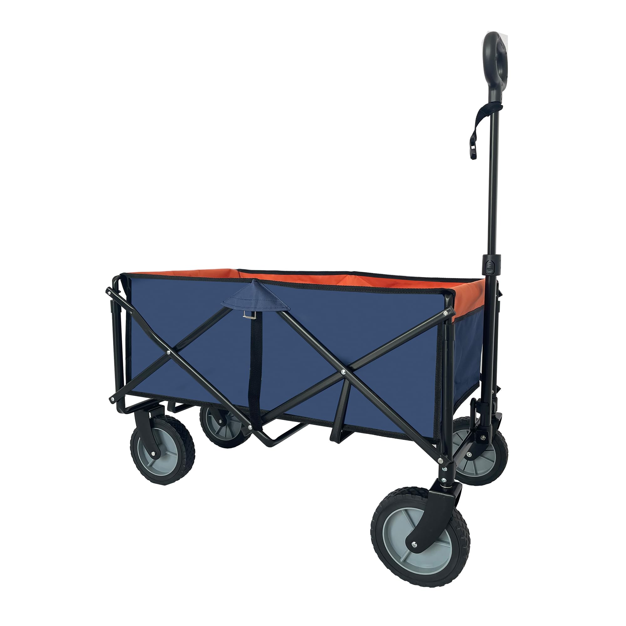 Collapsible Wagon Cart Utility Beach Cart,Big All-Terrain Wheels for Sand with Cargo Straps,Foldable Heavy Duty Beach Wagon for Outdoor Garden Camping Shopping (Antique Blue)