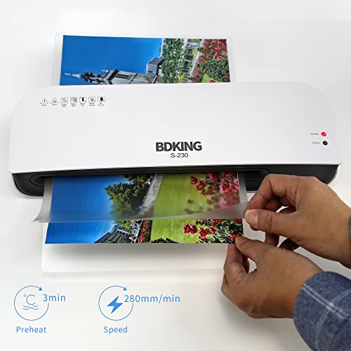 Laminator, Laminator Machine A4, 5 in 1 Thermal Laminator for Home Office School Use, 9 inches Width, Quick Warm-Up, Paper Trimmer, Corner Rounder ,Hole Punch(15 Laminating Pouches)