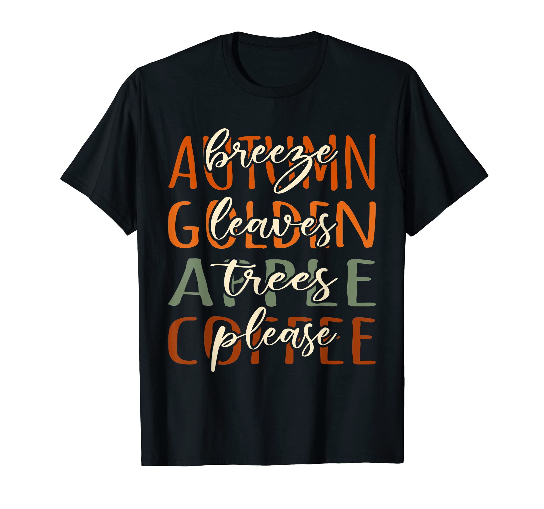 Autumn Breeze Apple Trees Coffee Please Apple Picking Crew T-Shirt