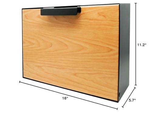 Movo Home Wall Mount Mailbox, Modern Wood Mailbox for House Allen
