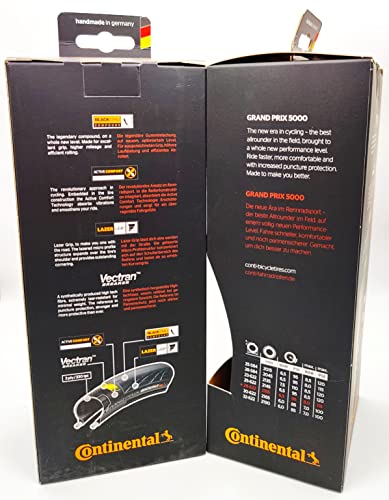Continental Pair Grand Prix 5000 Folding Tires 700x28c Black Transparent 700c, 700x28