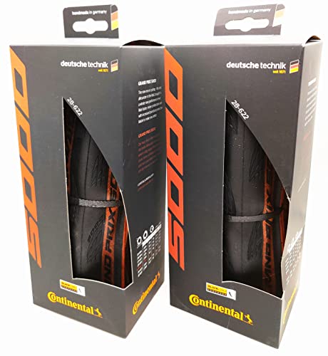 Continental Pair Grand Prix 5000 Folding Tires 700x28c Black Transparent 700c, 700x28