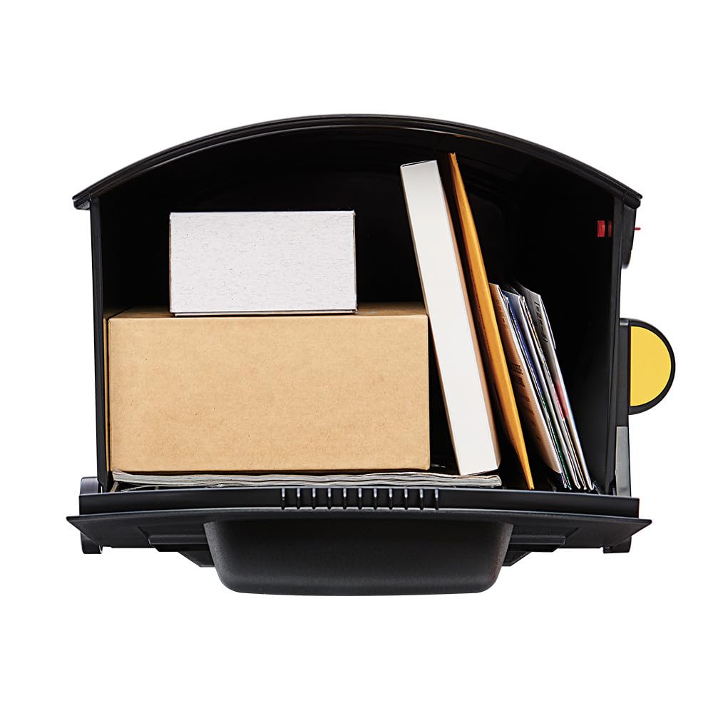 ARCHITECTURAL MAILBOXES Patriot Large Capacity, Plastic Post Mount Mailbox, Black