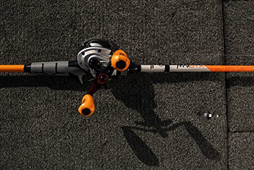 Abu Garcia 6'6" Max STX Fishing Rod and Reel Baitcast Combo, 1-Piece Rod, Size LP Reel, Left Reel Handle Position, Lightweight Graphite Frame, MagTrax Brake System