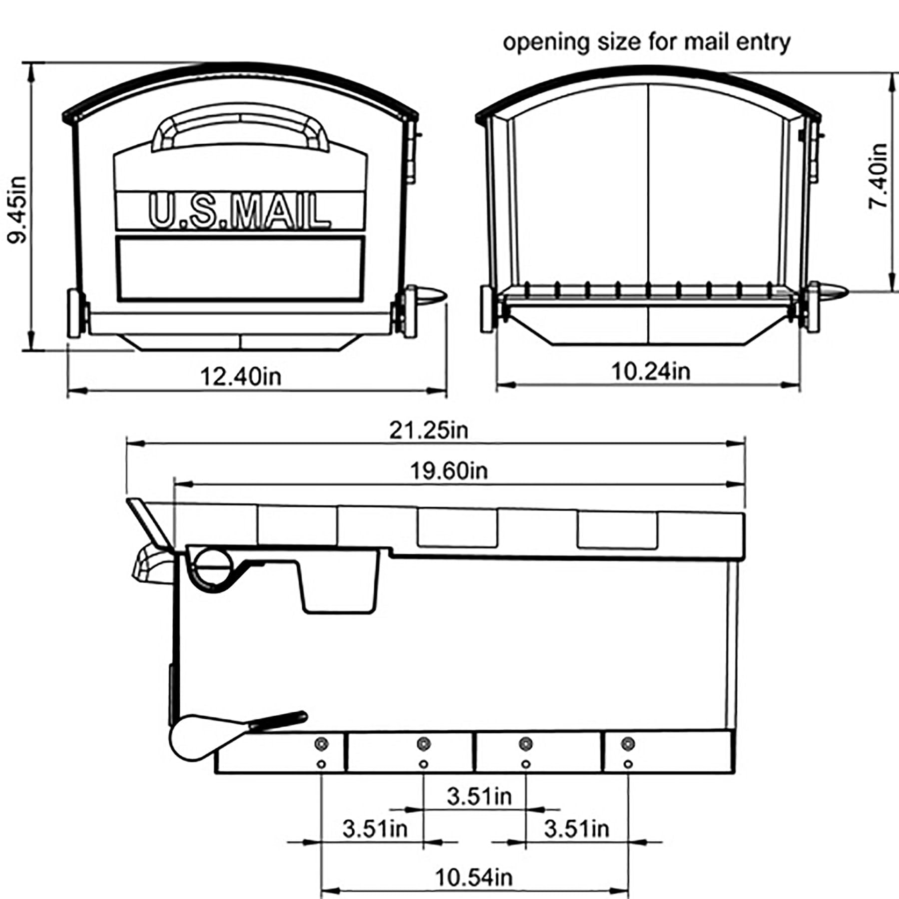 ARCHITECTURAL MAILBOXES Patriot Large Capacity, Plastic Post Mount Mailbox, Black