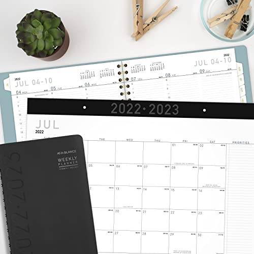 AT-A-GLANCE 2022-2023 Planner, Weekly & Monthly Academic, 8-1/4" x 11", Large, Contempo, Seaglass (70957X46)