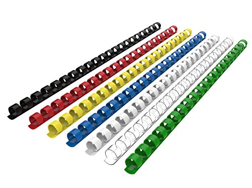 Rayson CR-12-100-M Plastic Binding Combs 1/2in. 21-Ring, 90-Sheet Capacity, Colorful Comb Binding Spines, Max. Binding A4 Size Paper (8.3"×11.7"), Box of 100