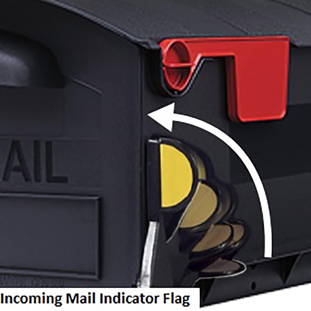 ARCHITECTURAL MAILBOXES Patriot Large Capacity, Plastic Post Mount Mailbox, Black