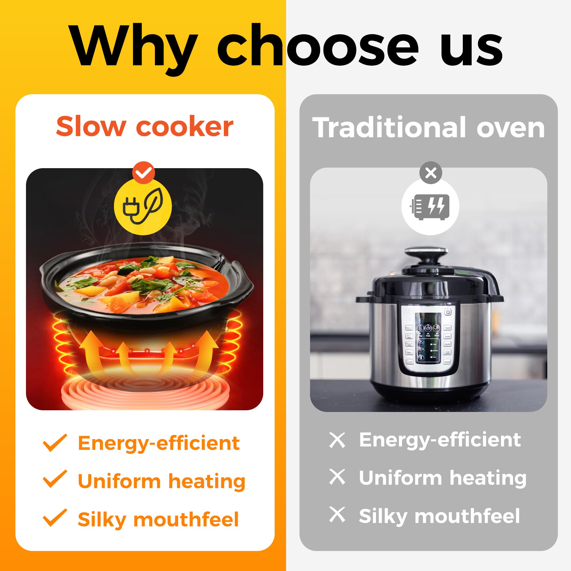 Slow Cooker, Dual Slow Cooker Black and Copper Triple Slow Cooker Buffet Server Multiple Pot Food Warmer, Slow Cooker Buffet Food Warmer Adjustable Temp Lid Rests Stainless Steel