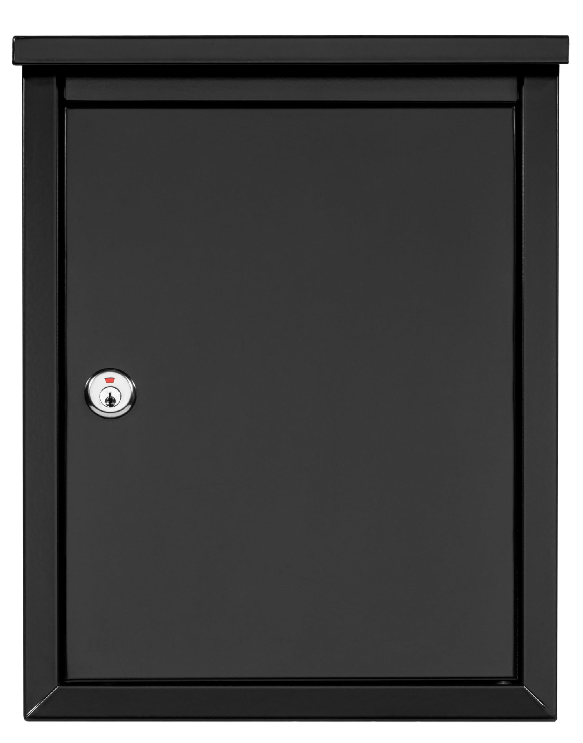 ARCHITECTURAL MAILBOXES 2580B-10 Chelsea Black Locking Wall Mount Mailbox, Medium, Black