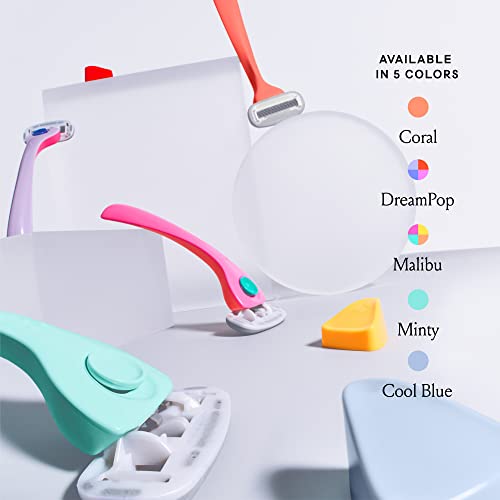 Billie Razors for Women Shave Kit – Women’s Razor + 4 x 5-Blade Razor Refills + Magnetic Holder – DreamPop