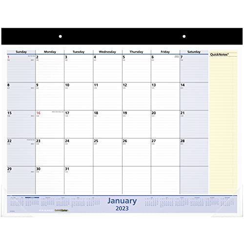 AT-A-GLANCE 2023 Monthly Desk Calendar, Desk Pad, QuickNotes, 22" x 17", Standard (SK70000)