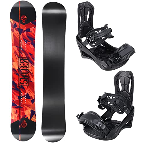 STAUBER 138cm Summit Snowboard & Binding Package Sizes 128, 133, 138, 143, 148,153,158, 161- Best All Terrain, Twin Directional, Hybrid Profile - Adjustable Bindings - Designed for All Levels