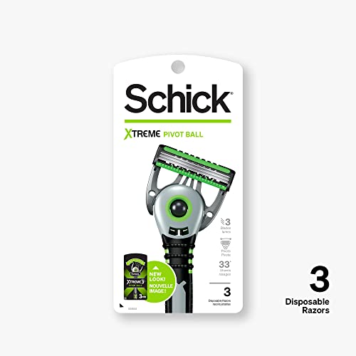 Schick Xtreme Pivot Ball Razor — Disposable Razors Men, Pivot Razor, Schick Pivot Ball, 3 Count
