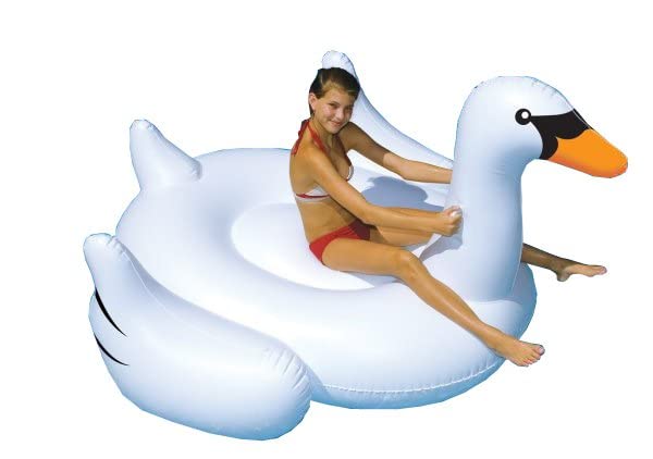 Swimline Giant Swan Inflatable Ride-On Swimming Pool Raft Float, White (6 Pack)