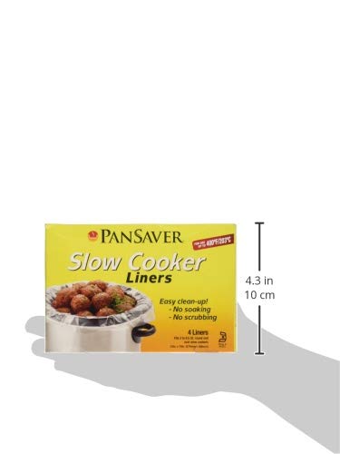 PanSaver Slow Cooker Liners - Disposable Liners for Instant Cleanup with No Scrubbing - Fits 3-6 Quarts, 4 Count