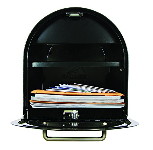 Gibraltar Mailboxes Reliant Locking, Large Capacity, Galvanized Steel, Post-Mount Mailbox, Black